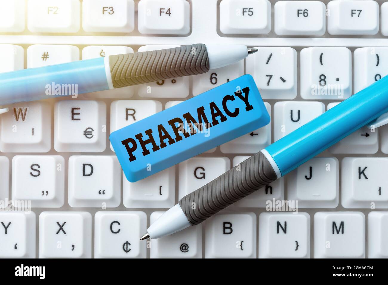 Conceptual display Pharmacy. Word for the practice of prescription drug ...