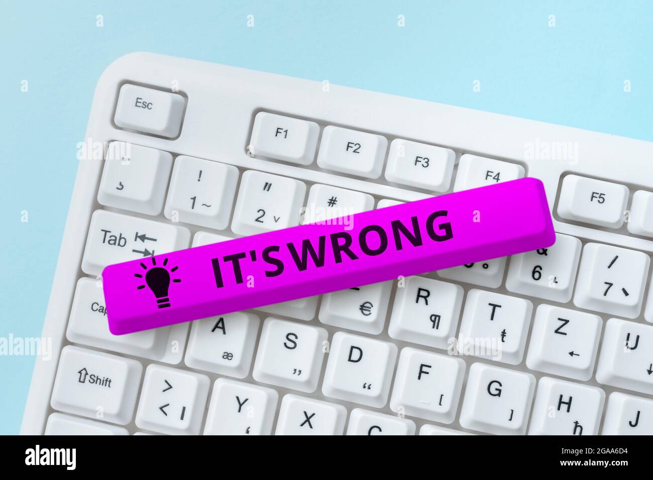 Text sign showing Its Wrong. Business concept the reaction of the wrong ...