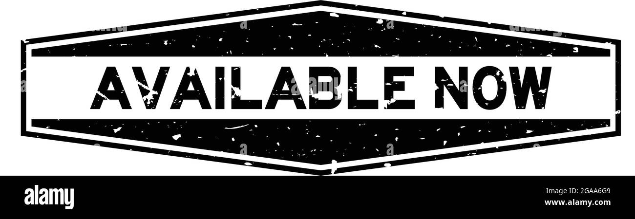 Grunge black available now word hexagon rubber seal stamp on white background Stock Vector Image ...