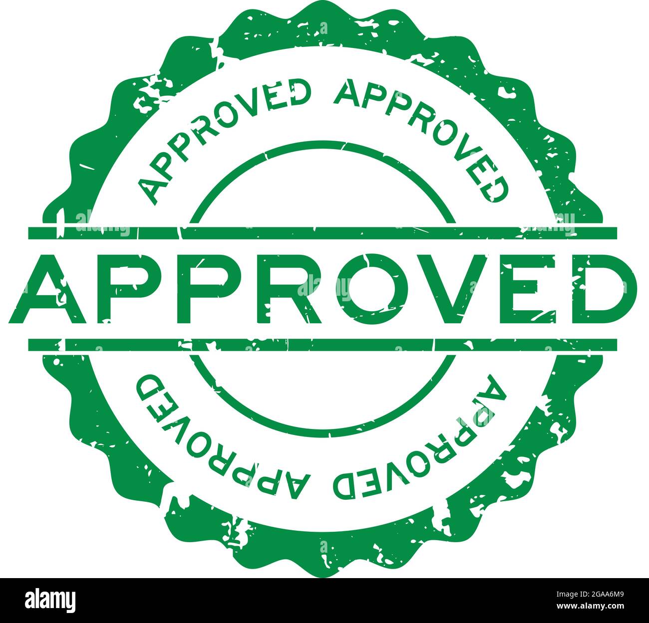 Grunge green approved word round rubber seal stamp on white background Stock Vector Image & Art ...