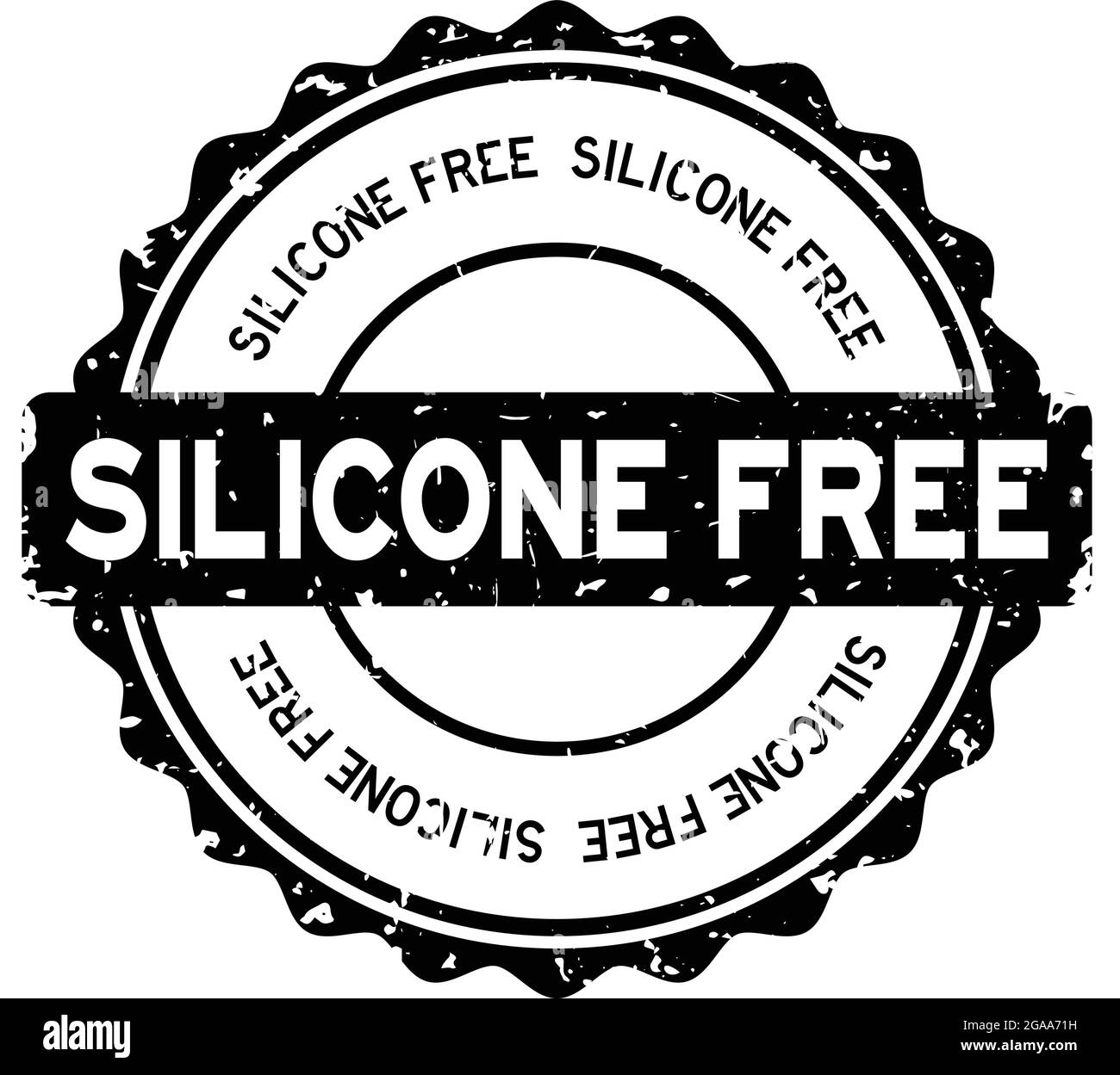 Grunge black silicone free word round rubber seal stamp on white background Stock Vector Image ...