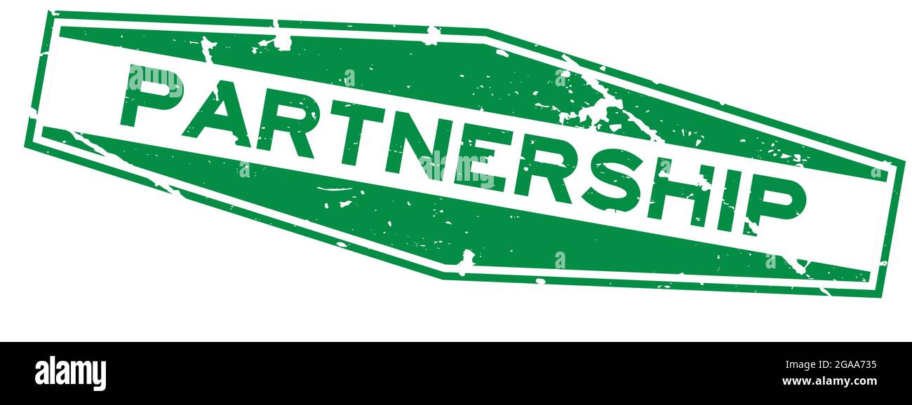 Grunge green partnership word hexagon rubber seal stamp on white background Stock Vector Image ...