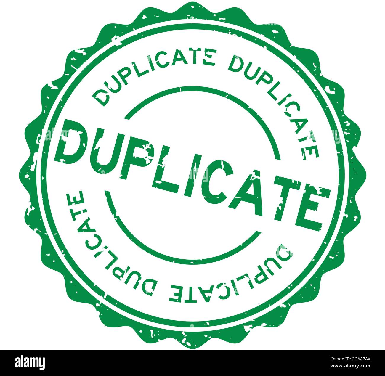 Grunge green duplicate word round rubber seal stamp on white background Stock Vector Image & Art ...