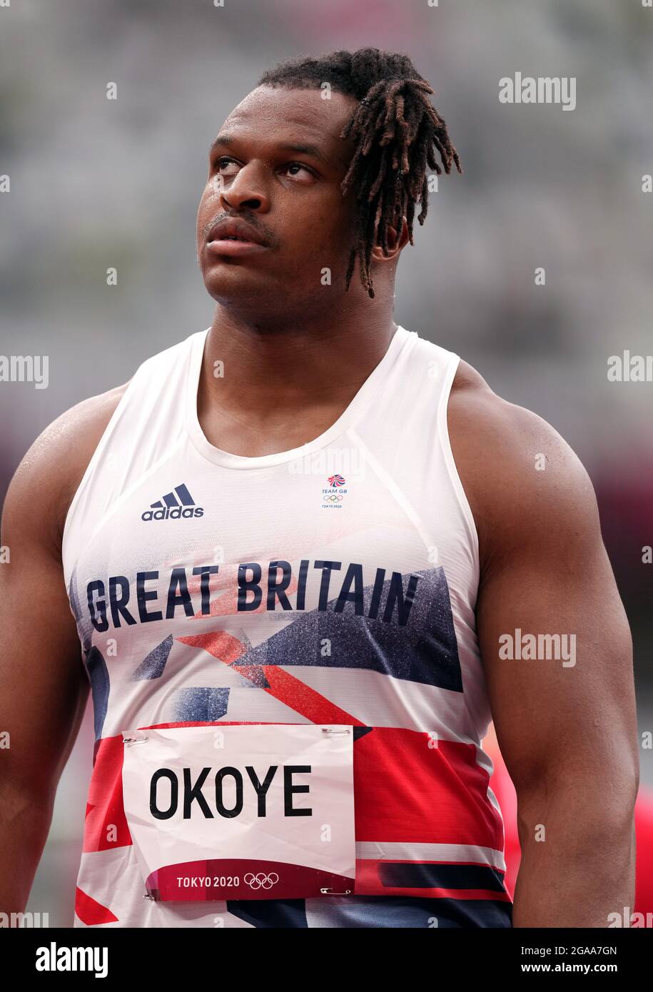 Great Britain's Lawrence Okoye competes in the Discus during the ...