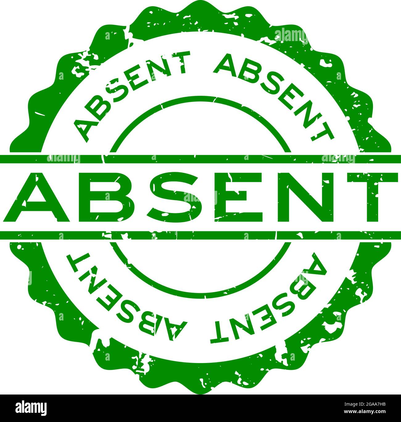 Grunge green absent word round rubber seal stamp on white background Stock Vector Image & Art ...