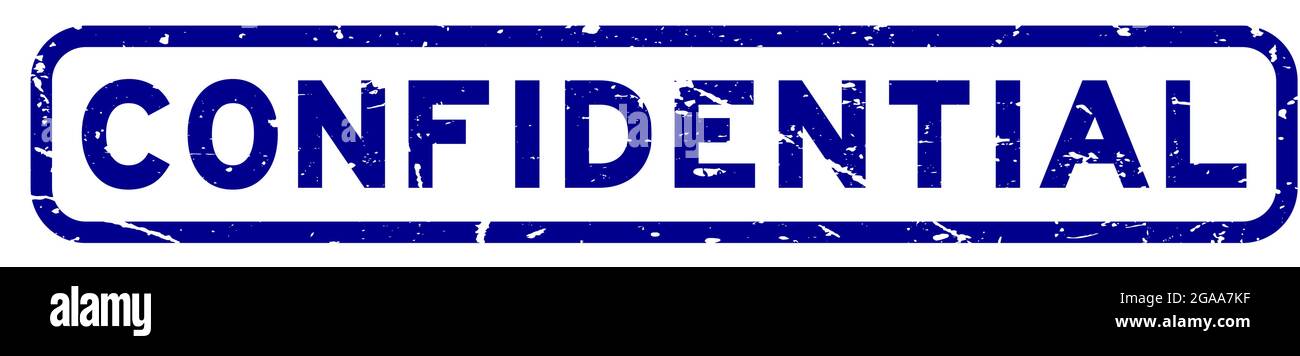 Grunge blue confidential word square rubber seal stamp on white background Stock Vector Image ...