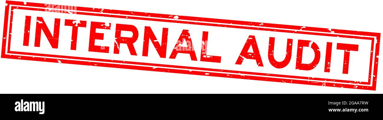 Grunge red internal audit word square rubber seal stamp on white ...
