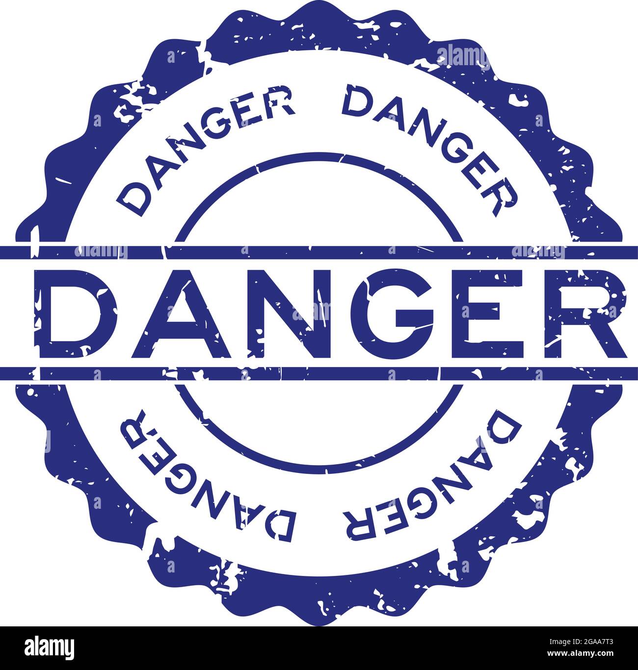 Grunge blue danger word round rubber seal stamp on white background Stock Vector Image & Art - Alamy