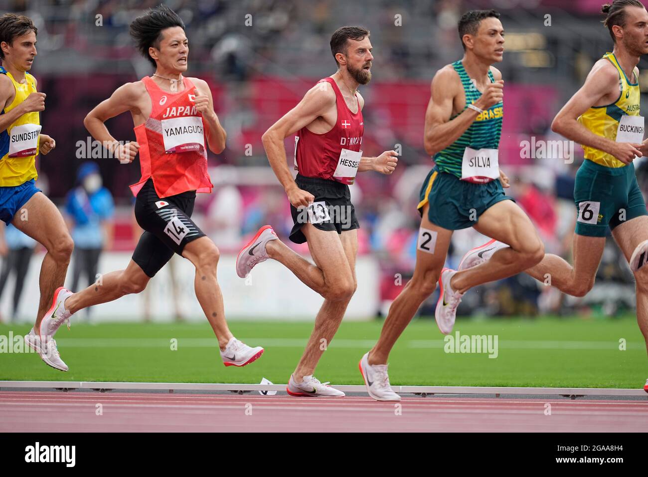 Tokyo, Japan. July 30, 2021: Ole Hesselbjerg from Denmark during 3000 meter steeple chase at the ...