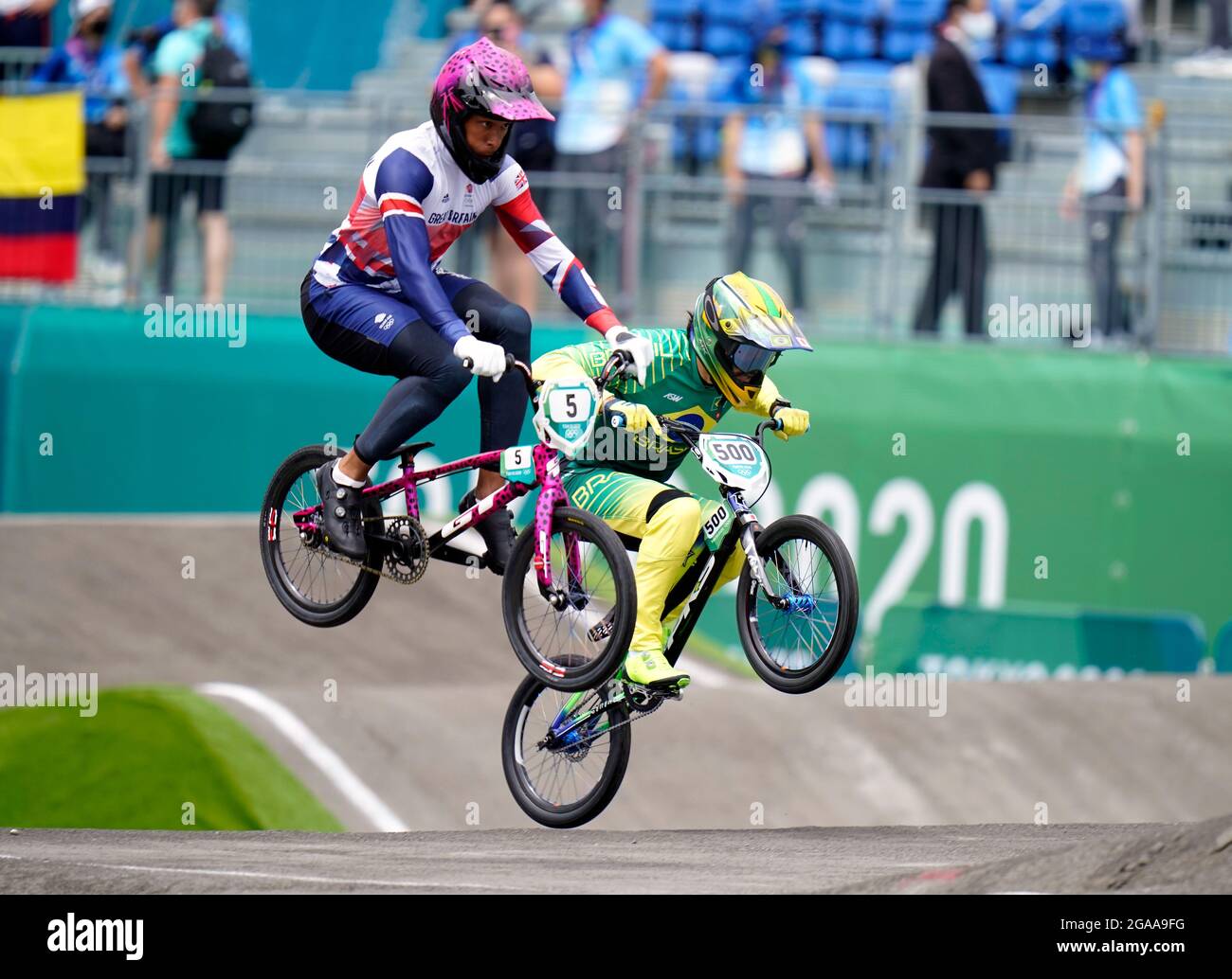 Great Britain's Kye Whyte competes in the Cycling BMX Racing semi ...