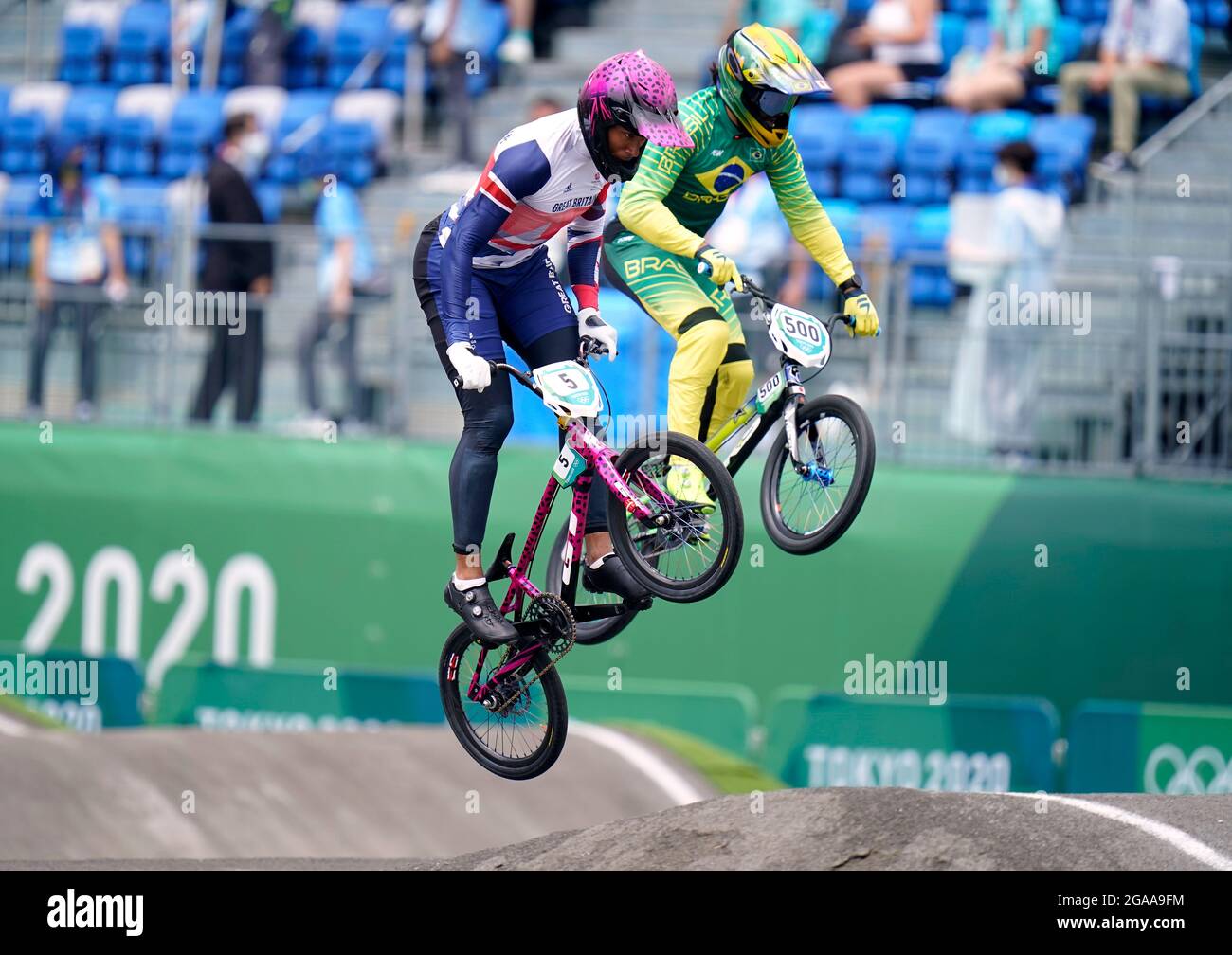 Great Britain's Kye Whyte competes in the Cycling BMX Racing semi ...