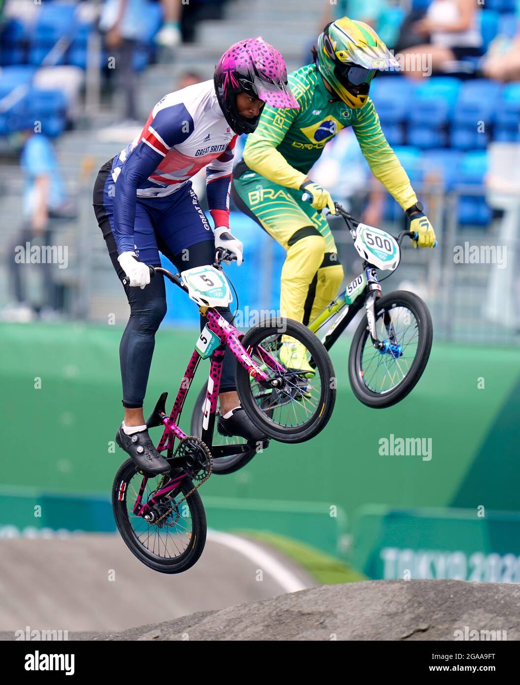 Great Britain's Kye Whyte competes in the Cycling BMX Racing semi ...