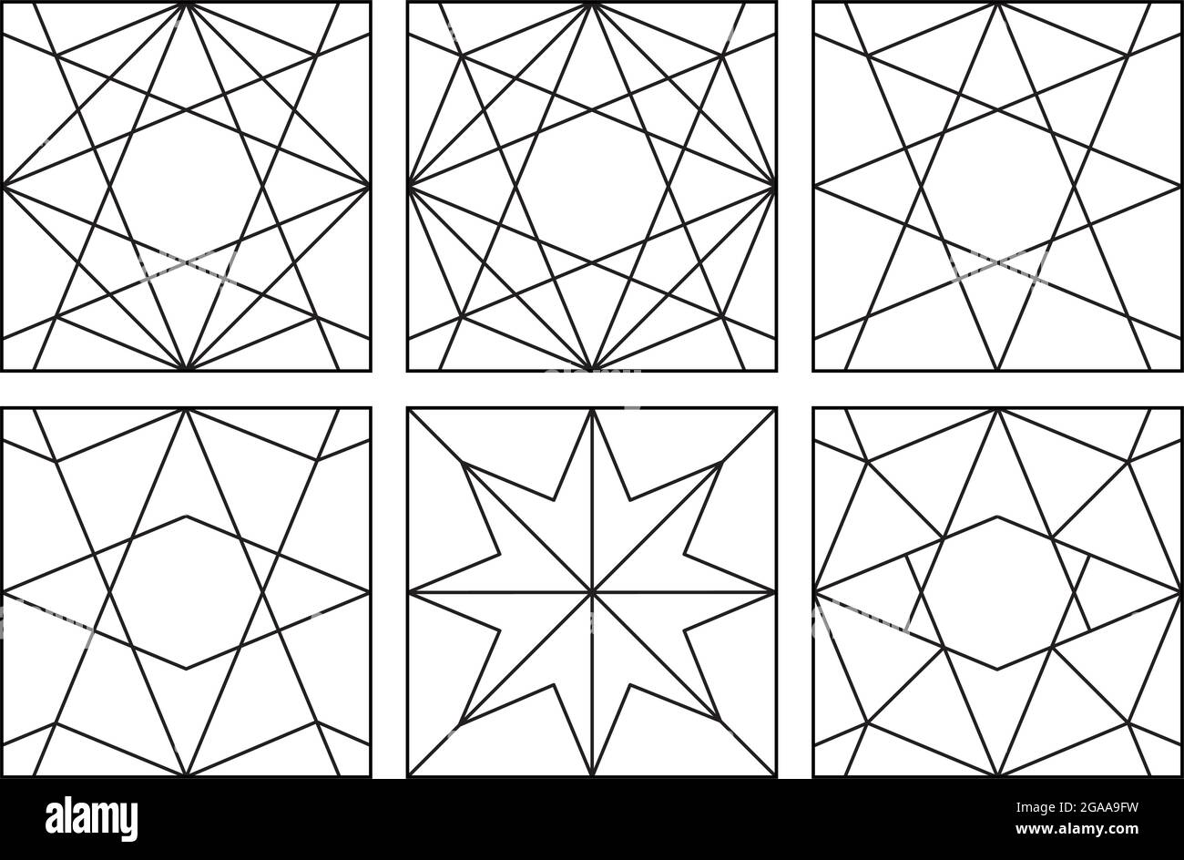 Set of Mashrabiya tile design. Arabic vector pattern ideal for design ...