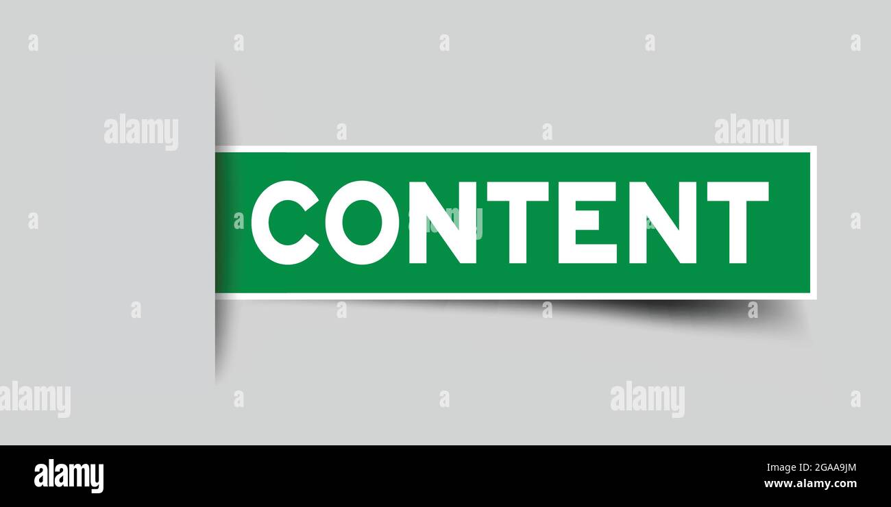 Label square green sticker in word content that insert under gray ...