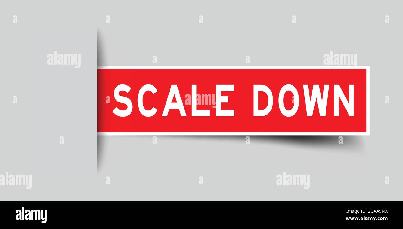Label square red sticker in word scale down that insert under gray ...