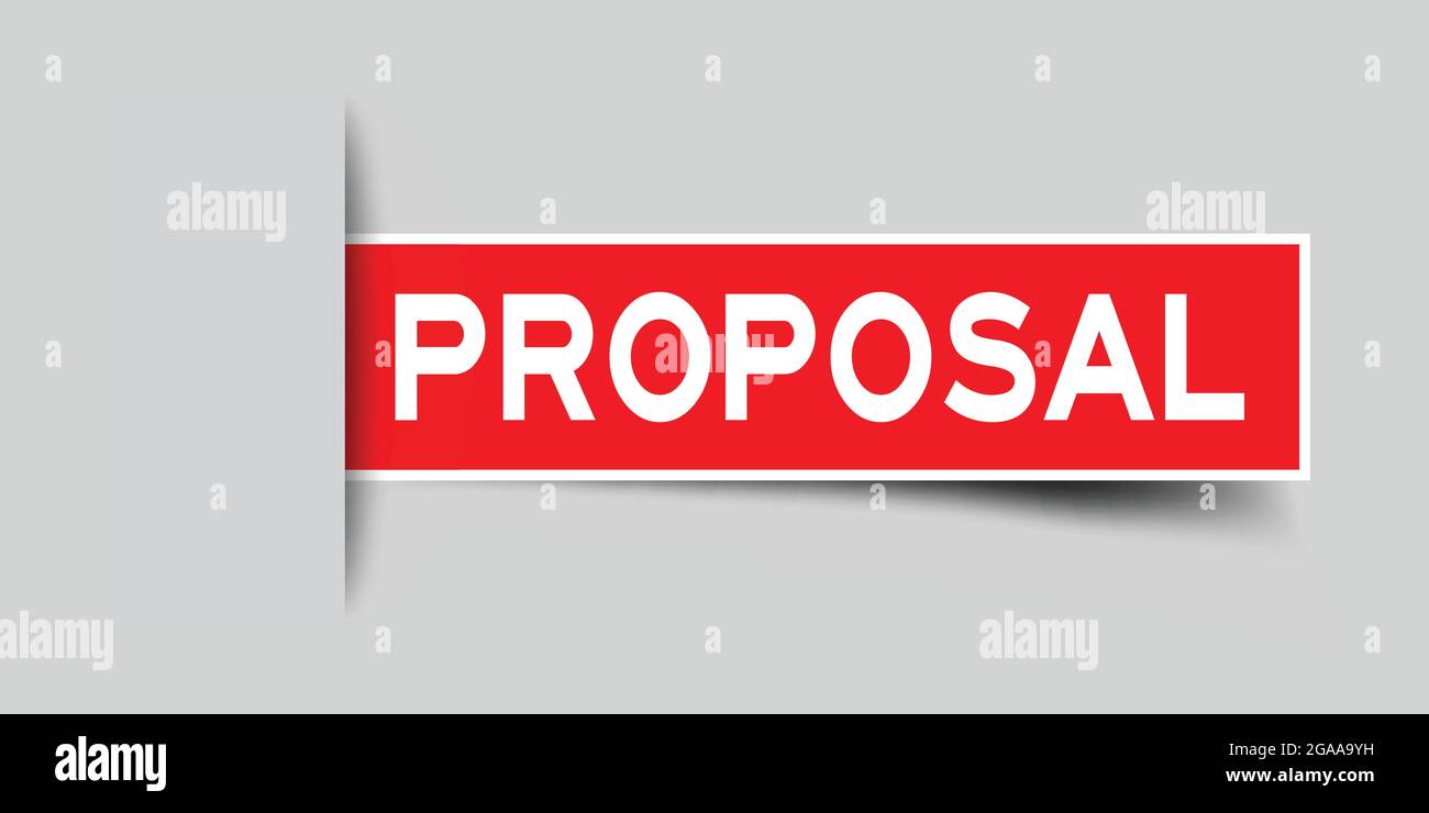 Label square red sticker in word proposal that insert under gray ...