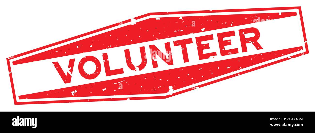 Grunge red volunteer word hexagon rubber seal stamp on white background Stock Vector Image & Art ...