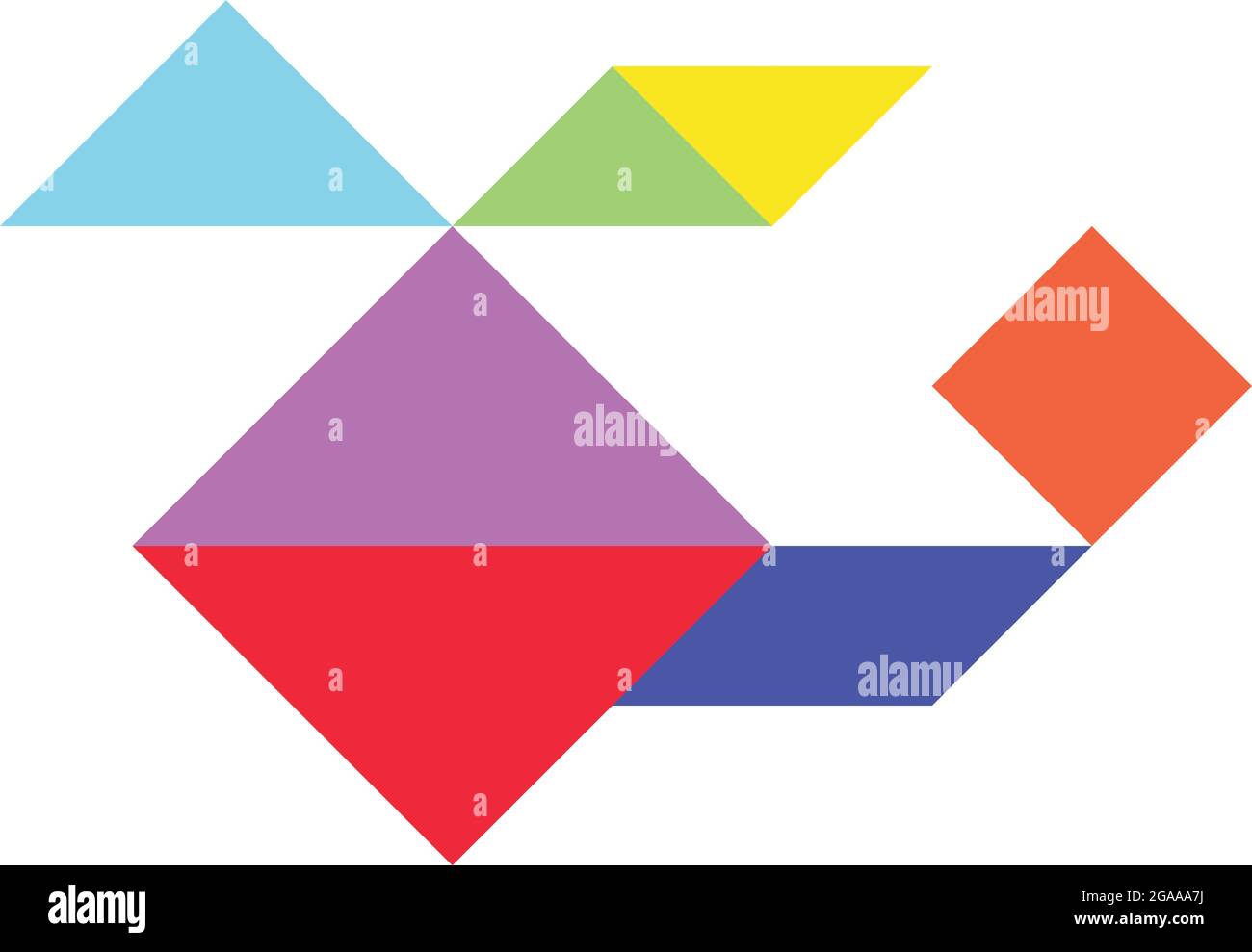 Color tangram puzzle in helicopter shape on white background (Vector ...