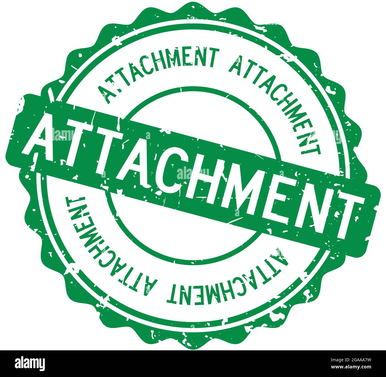Grunge green attachment word round rubber seal stamp on white background Stock Vector Image ...