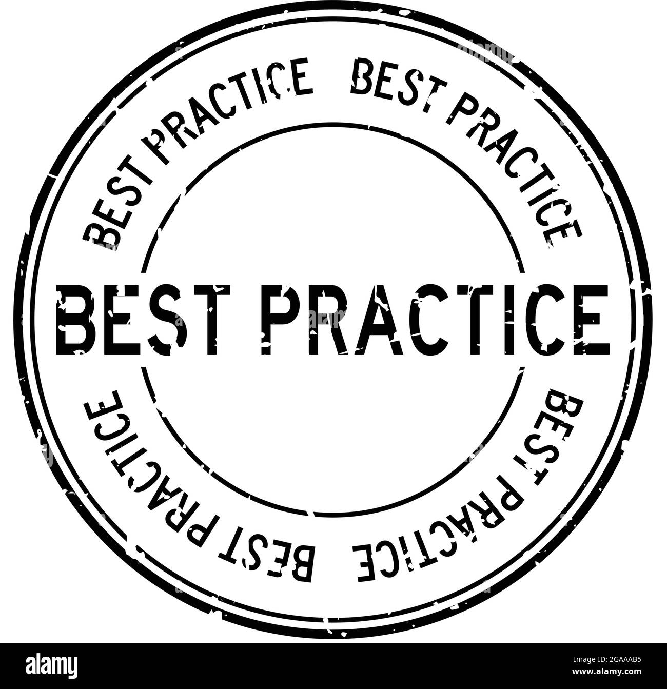 Grunge black best practice word round rubber seal business stamp on ...