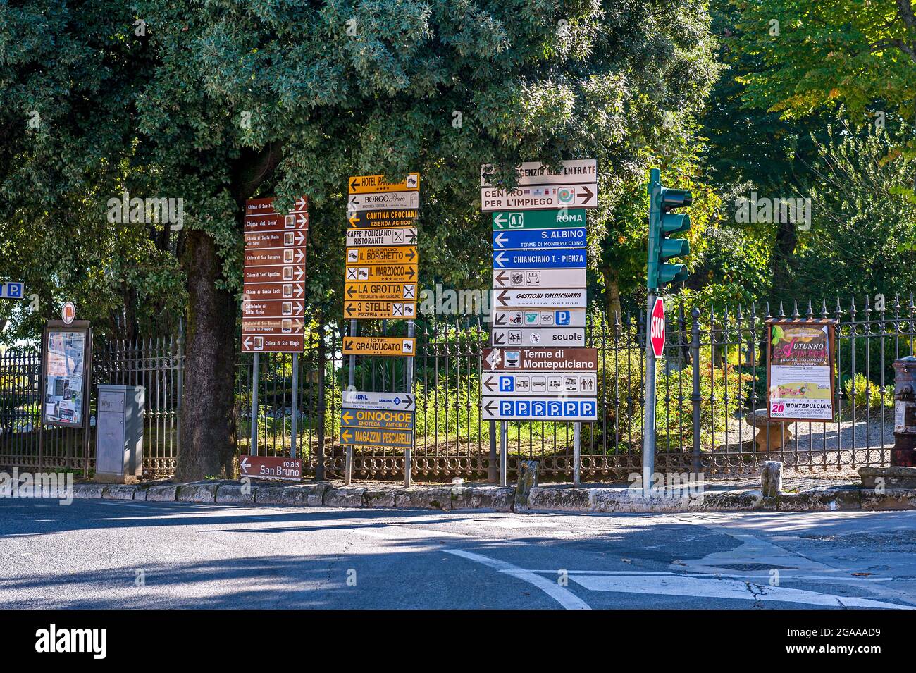 Road sign clutter Stock Photo - Alamy