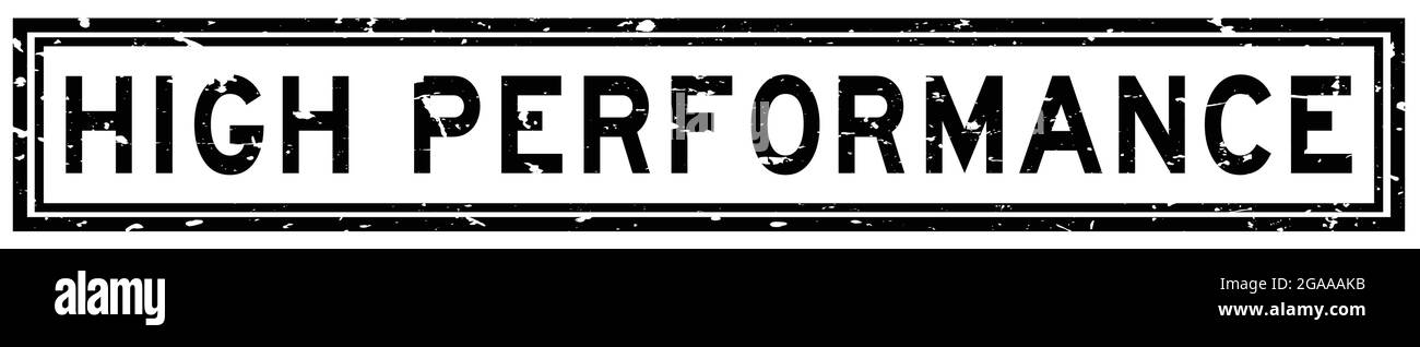 Grunge black high performance word square rubber seal stamp on white ...