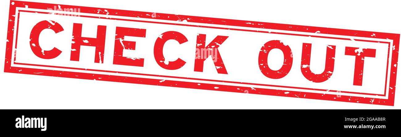 Grunge red check out word square rubber seal stamp on white background Stock Vector Image & Art ...