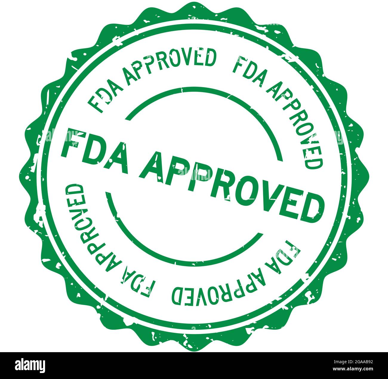 Grunge green FDA approved word round rubber seal stamp on white background Stock Vector Image ...