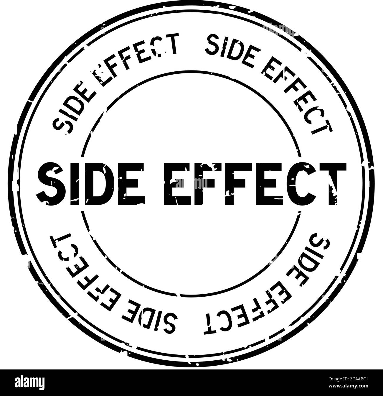 Grunge black side effect word round rubber seal stamp on white ...