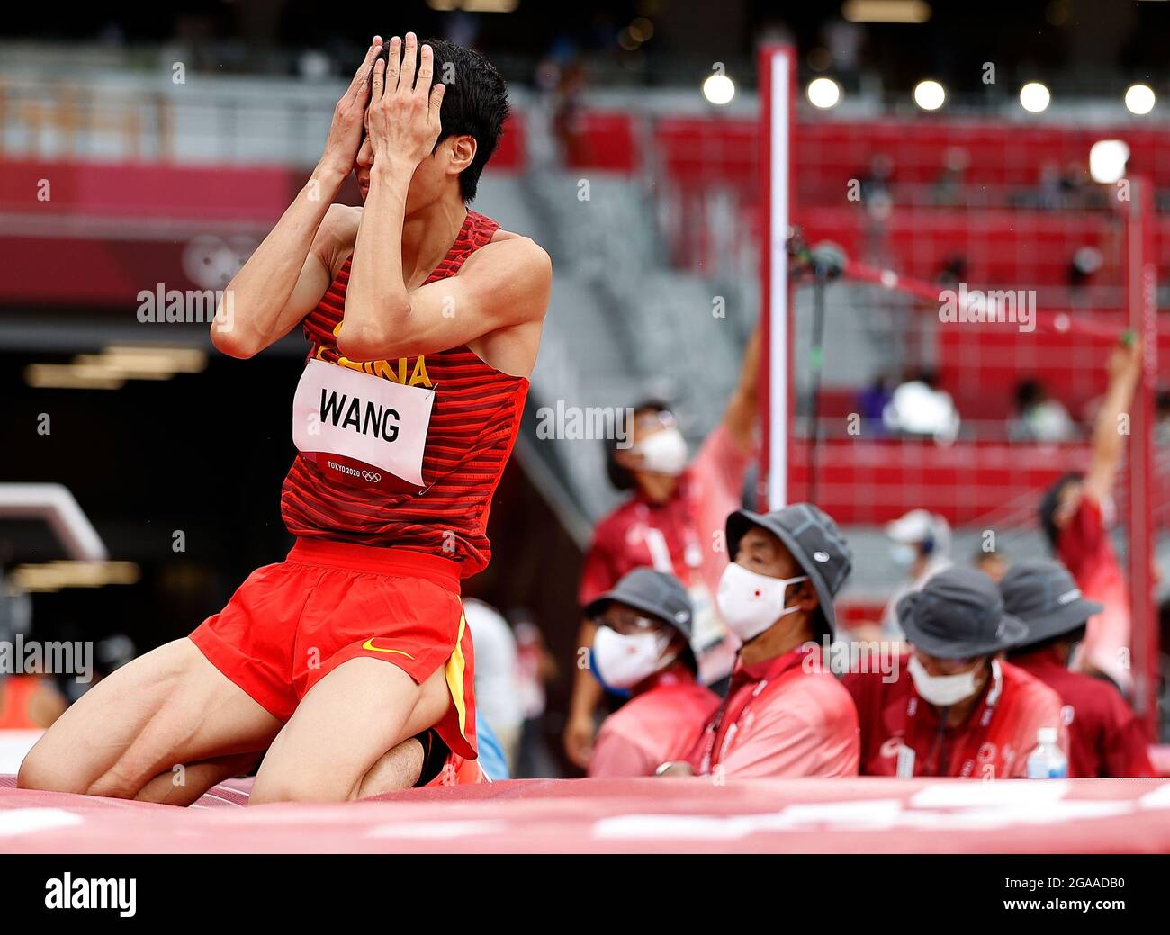 Tokyo, Japan. 30th July, 2021. Wang Yu of China reacts during the men's ...