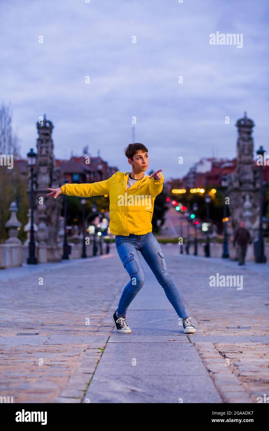 hispanic young female contemporany dancer joyful rhythm. Lifestyle ...