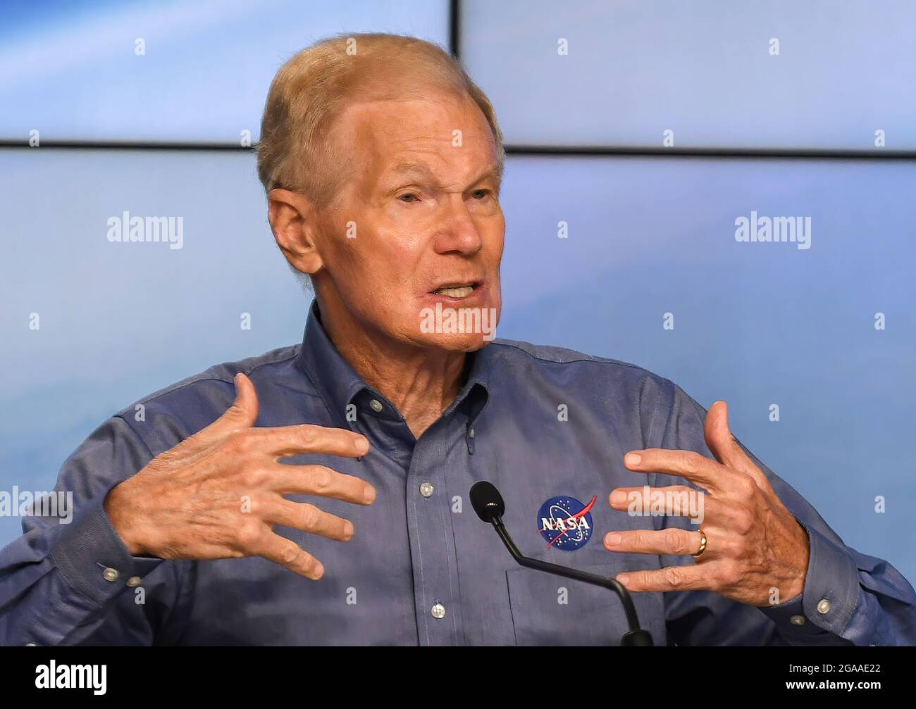 NASA Administrator Bill Nelson speaks at a press briefing at the ...