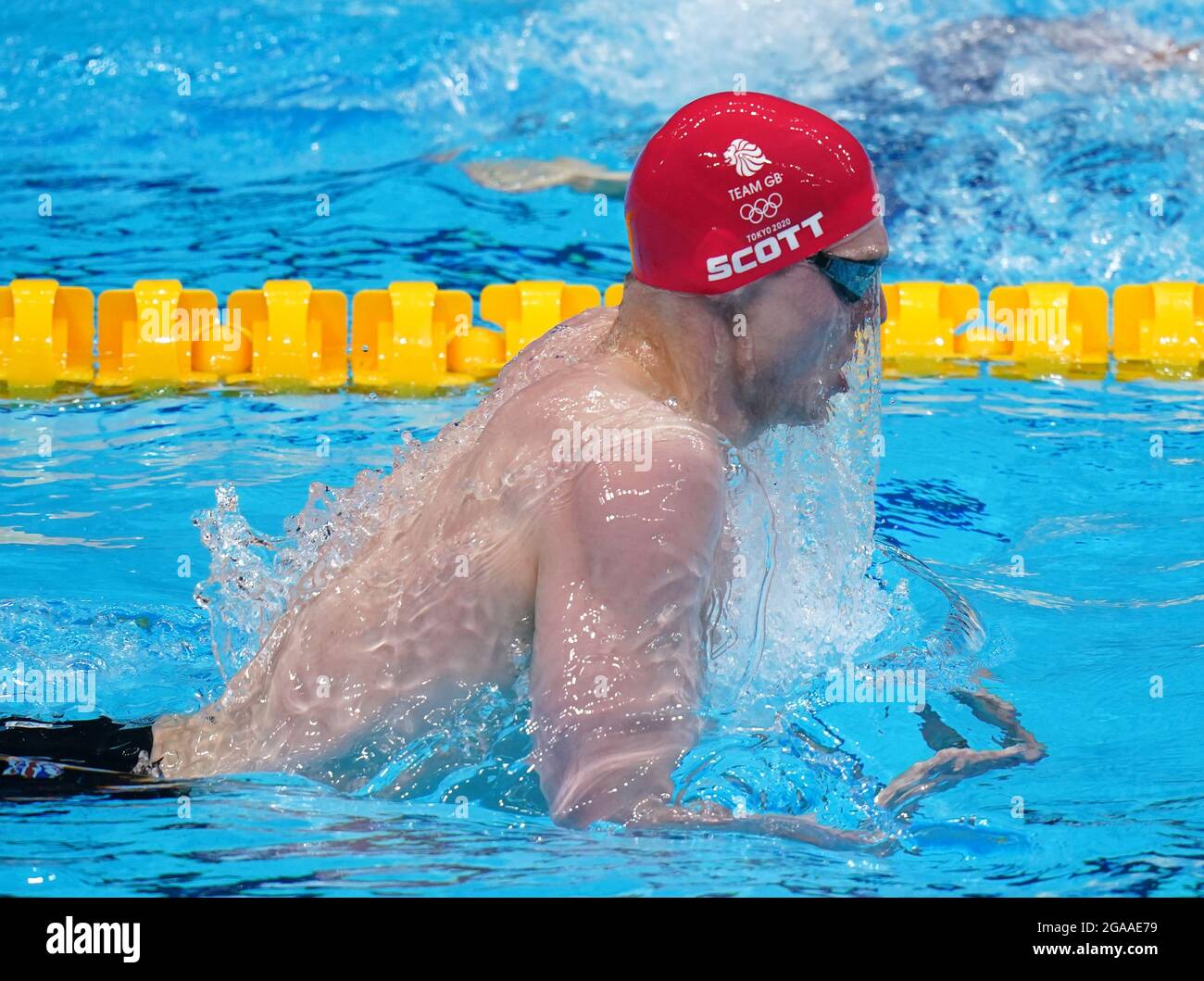 Great Britain's Duncan Scott on the way to silver in the Men's 200m ...