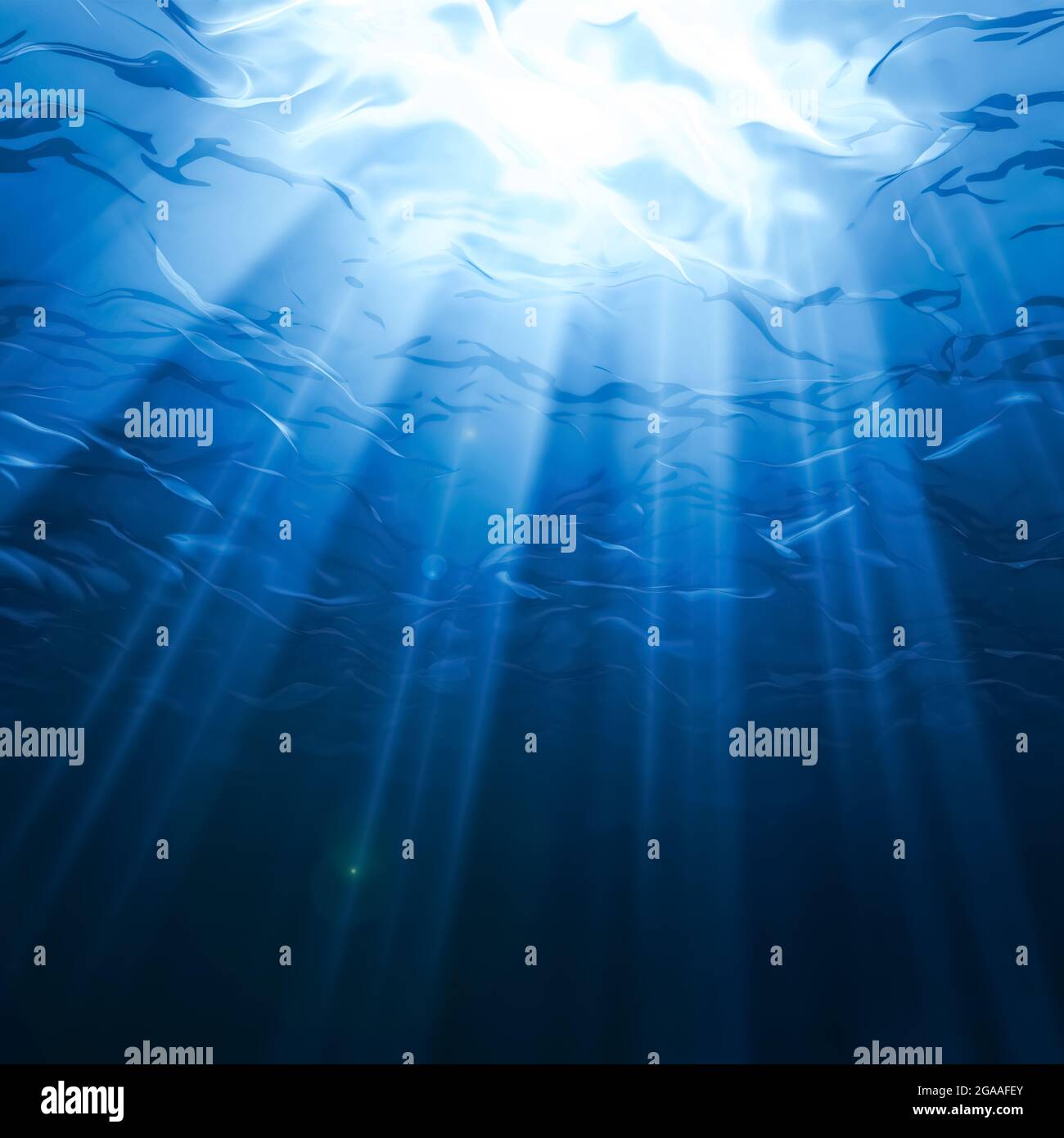 3D Rendering of Caustic Light Shines Under the Sea Stock Photo - Alamy