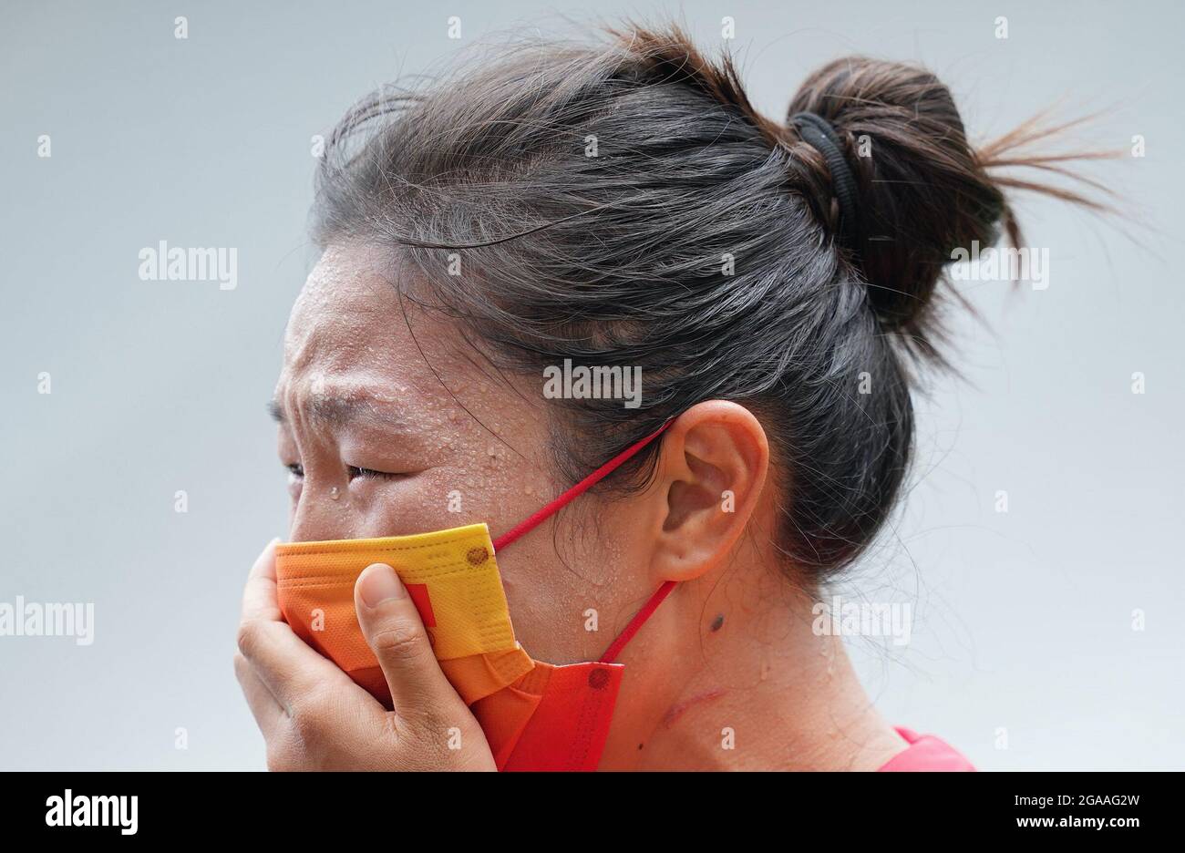 Tokyo, Japan. 30th July, 2021. Yan Min of China reacts after the rugby ...