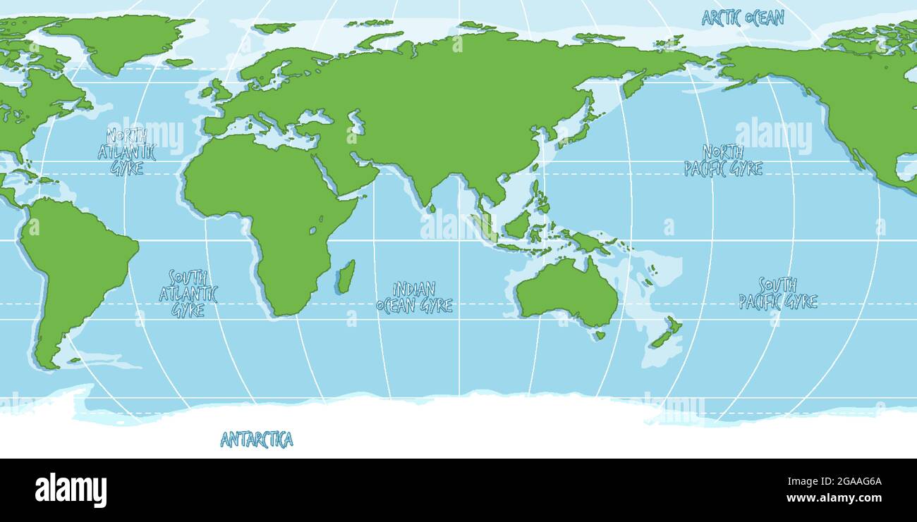 Blank World Map With Oceans