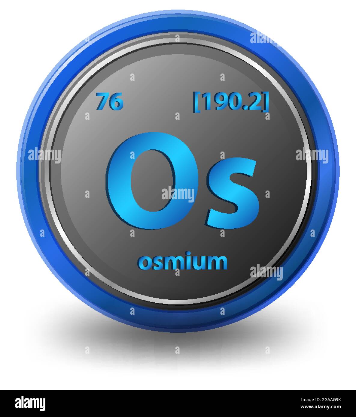 Osmium chemical element. Chemical symbol with atomic number and atomic ...