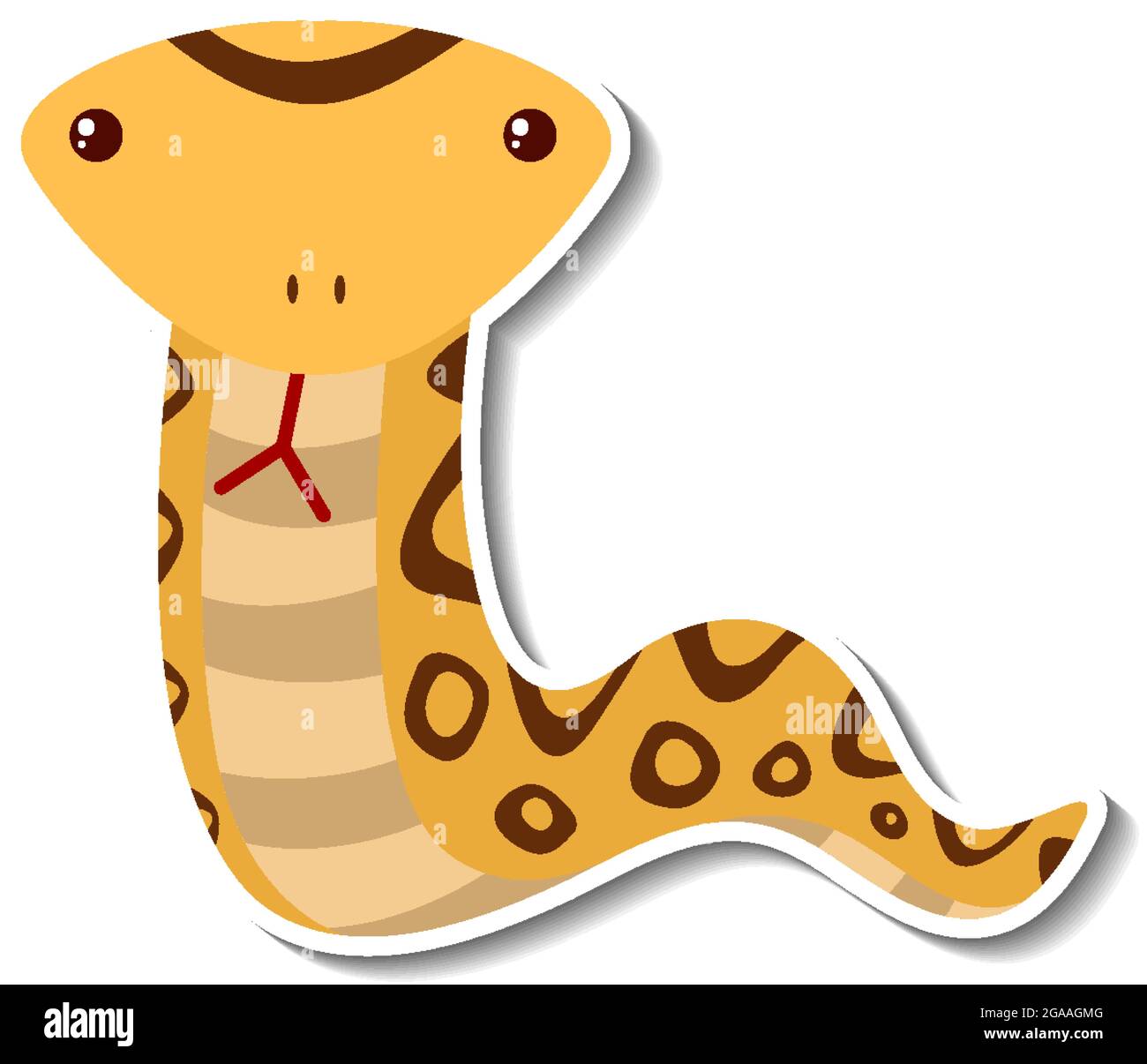 A cute snake cartoon animal sticker illustration Stock Vector Image ...