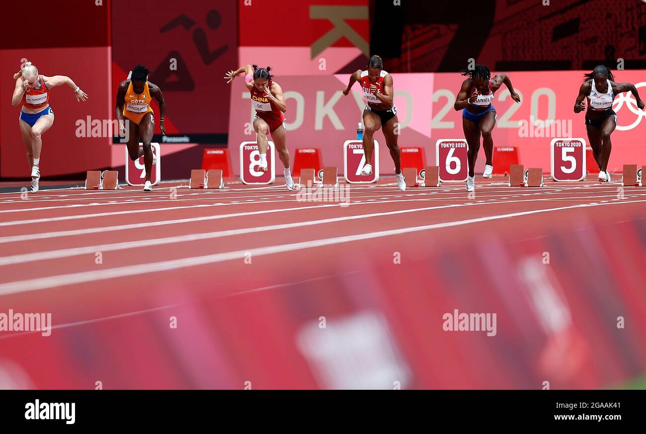 Tokyo, Japan. 30th July, 2021. Ge Manqi (3rd L) of China competes ...