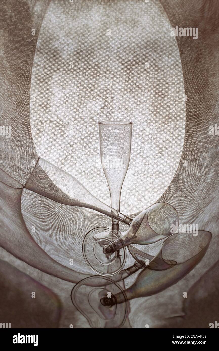 Abstract still life with glasses on reflective surface Stock Photo - Alamy