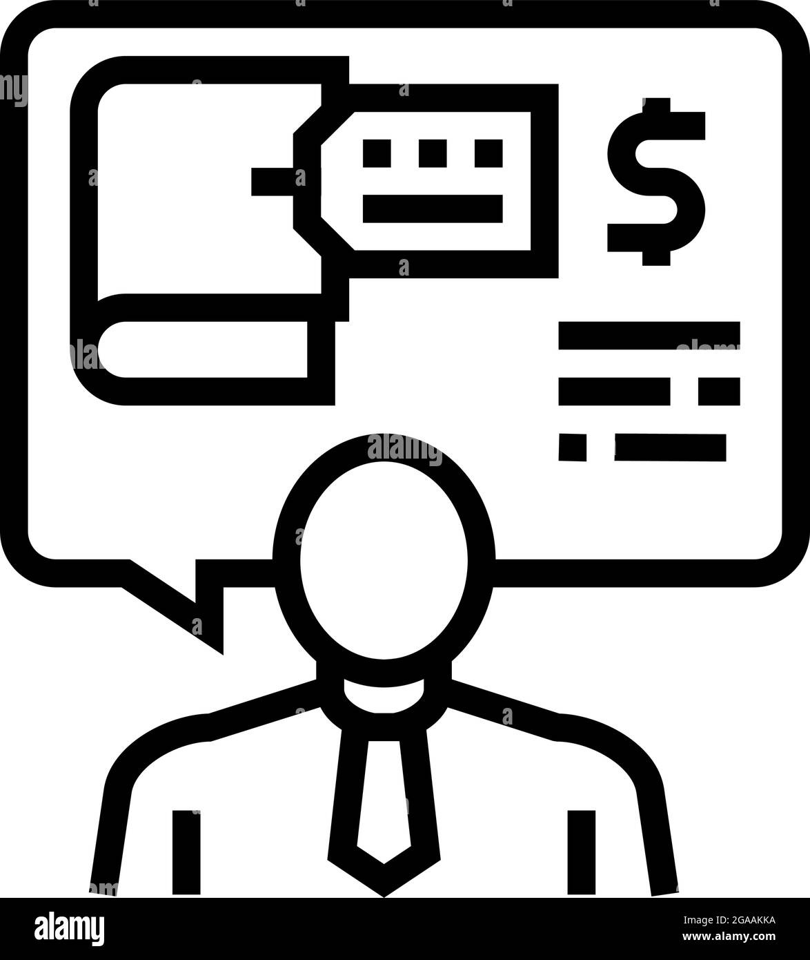advising clients on regulatory issues line icon vector illustration ...