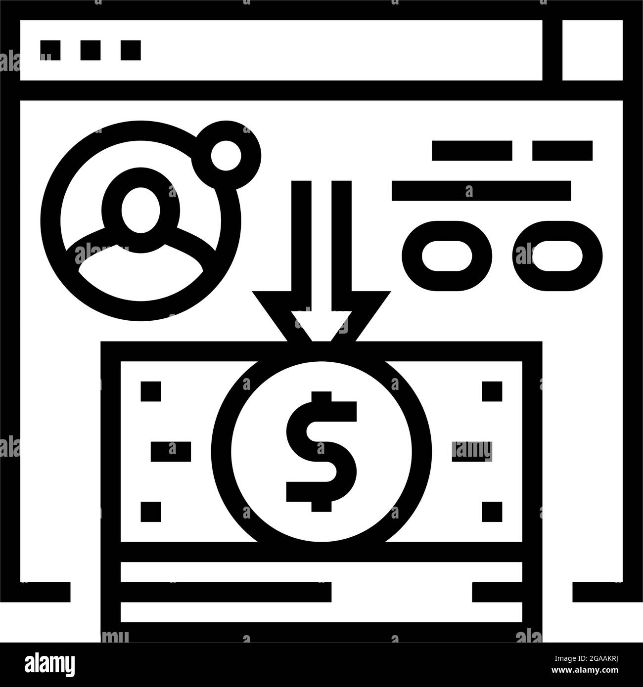 cash withdrawal line icon vector illustration Stock Vector Image & Art ...