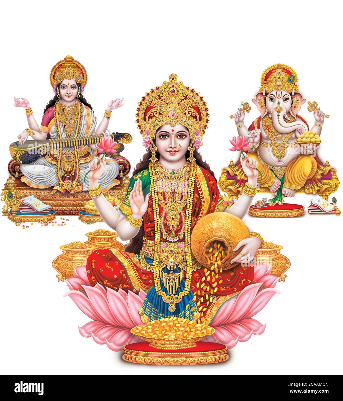 Hindu Cosmos Maha Laxshmi, Goddess of Wealth Stock Photo - Alamy