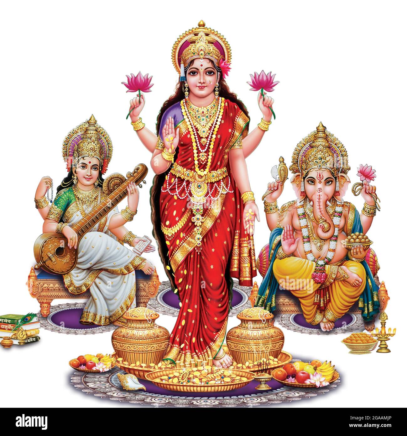 Hindu Cosmos Maha Laxshmi, Goddess of Wealth Stock Photo - Alamy