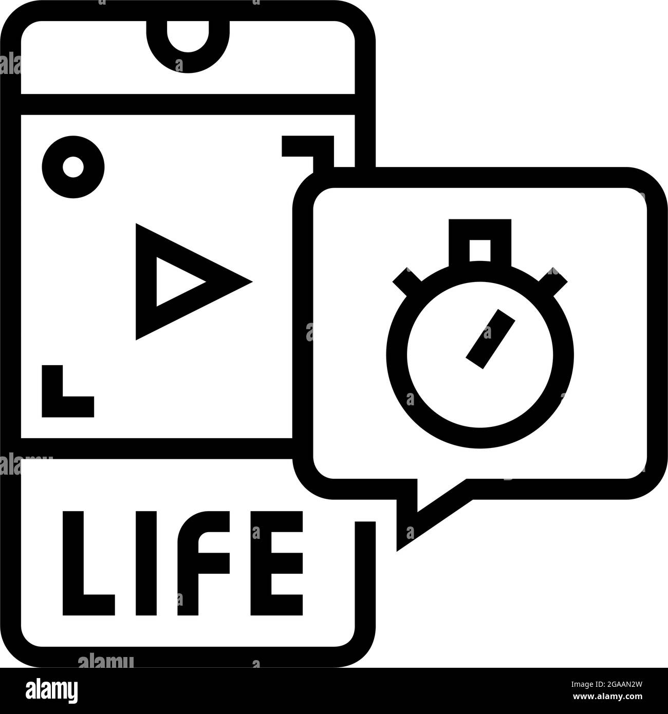 live video ephemeral line icon vector illustration Stock Vector Image ...