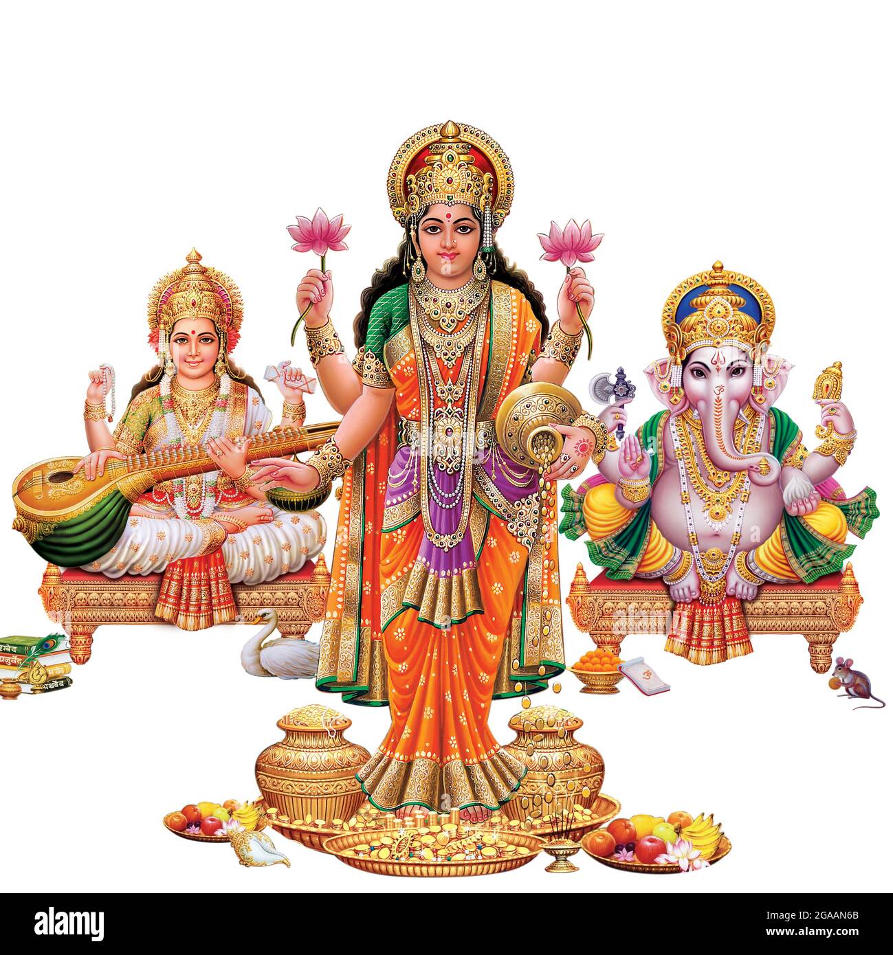 Hindu Cosmos Maha Laxshmi, Goddess of Wealth Stock Photo - Alamy