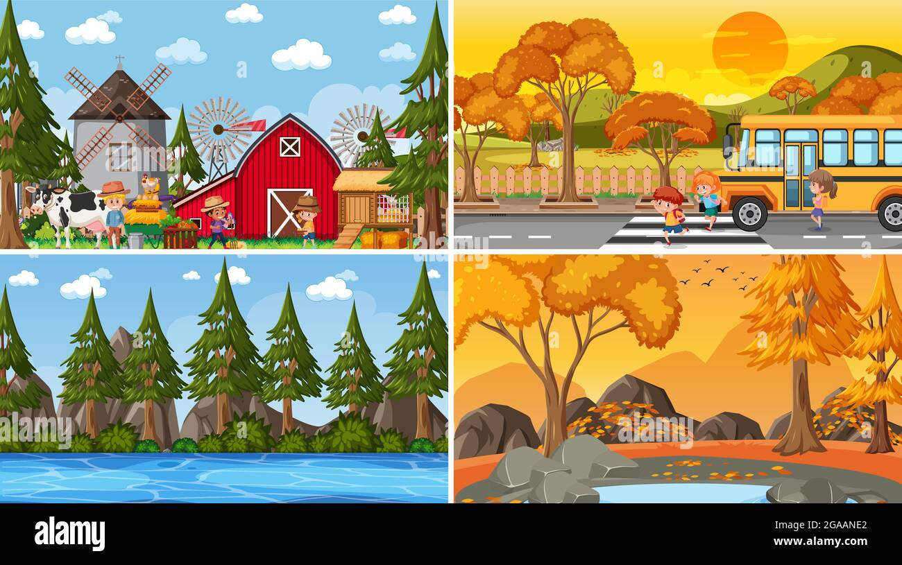 Many different scenes Stock Vector Images - Alamy