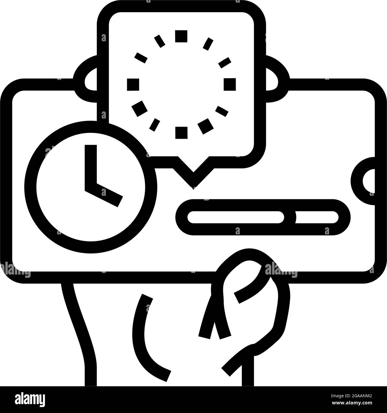 downloading process ephemeral line icon vector illustration Stock ...