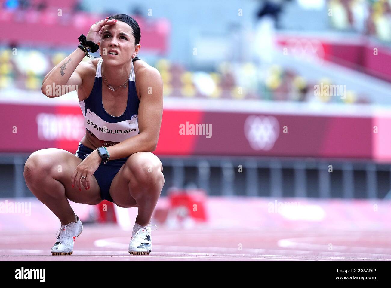 Tokyo, Japan. 30th July, 2021. Rafalia Spanoudaki of Greece reacts ...