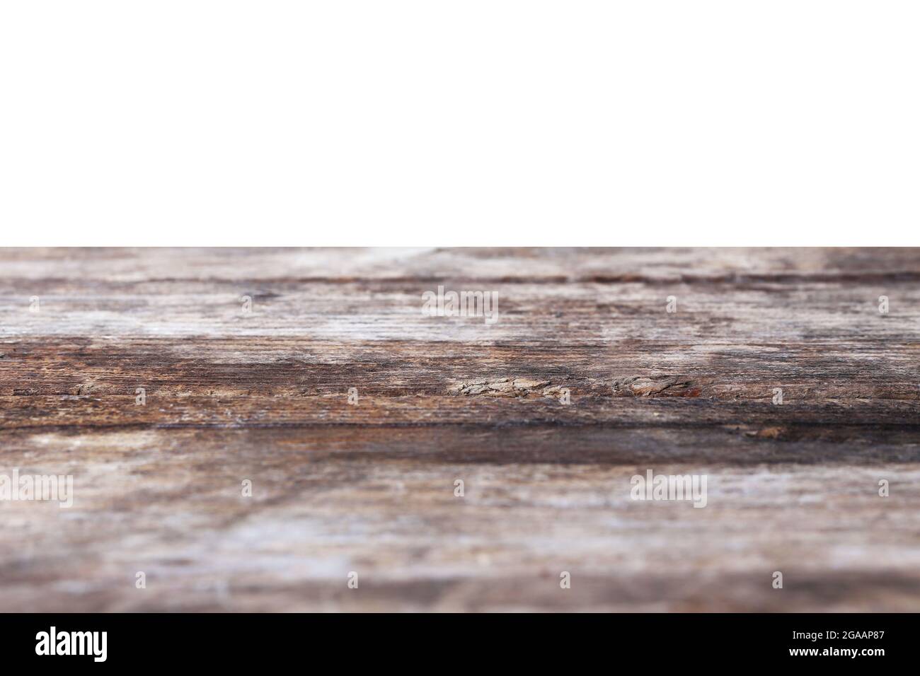 Wooden desk on white background Stock Photo - Alamy